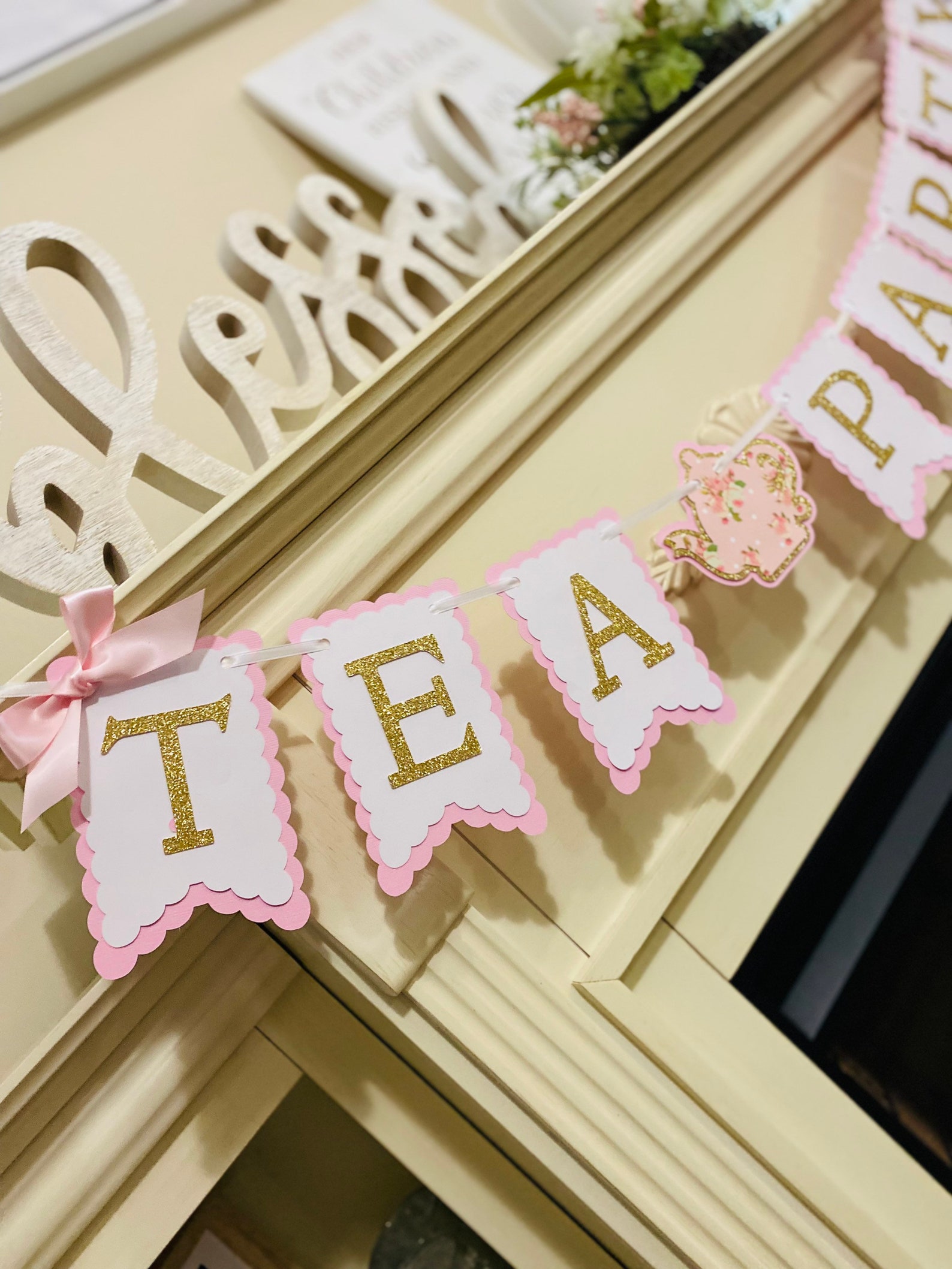 Tea Party Banner Tea for Two Princess tea Party Tea Party | Etsy