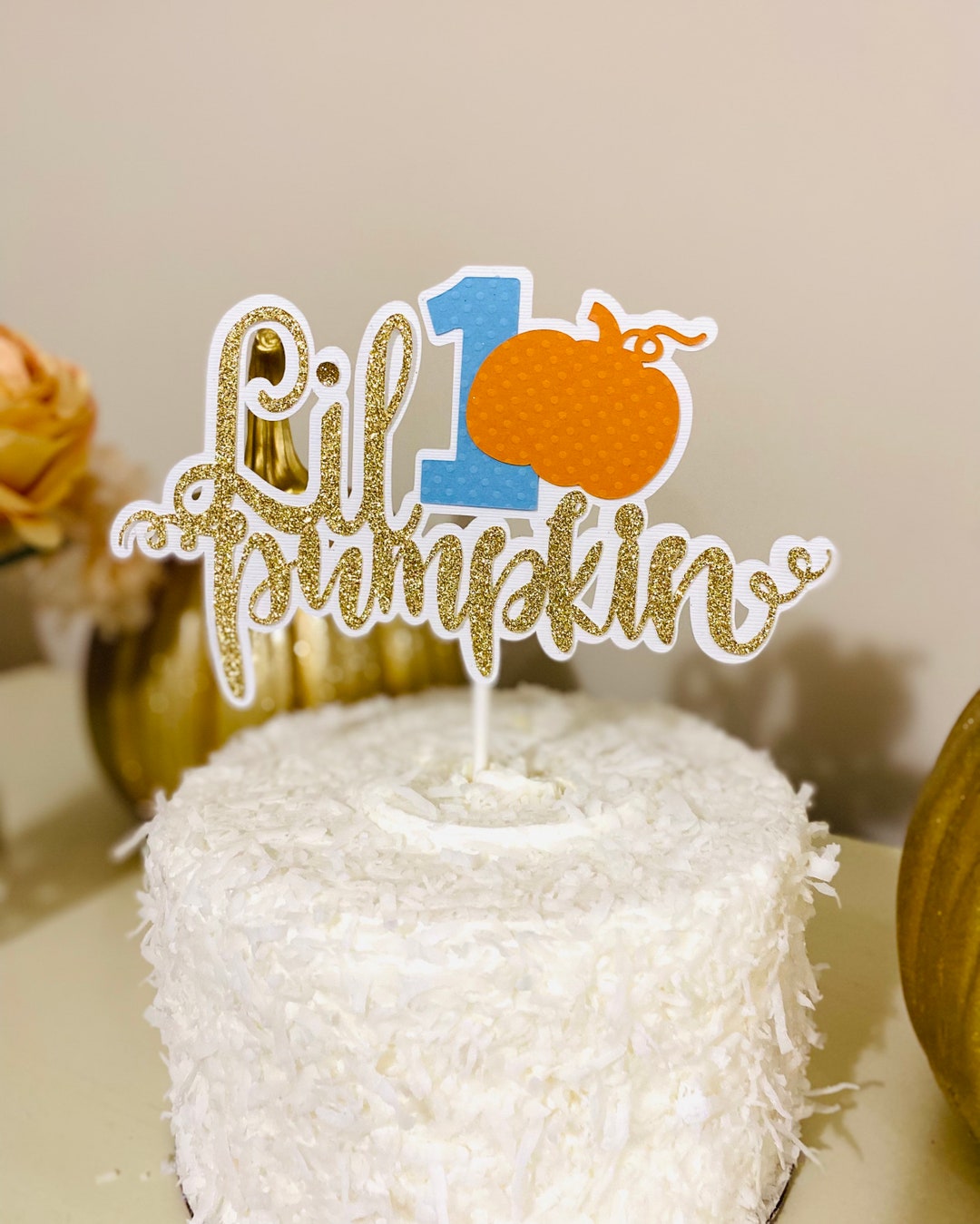 Pumpkin Cake Topper , Pumpkin Party Decor , Fall Birthday Party ...