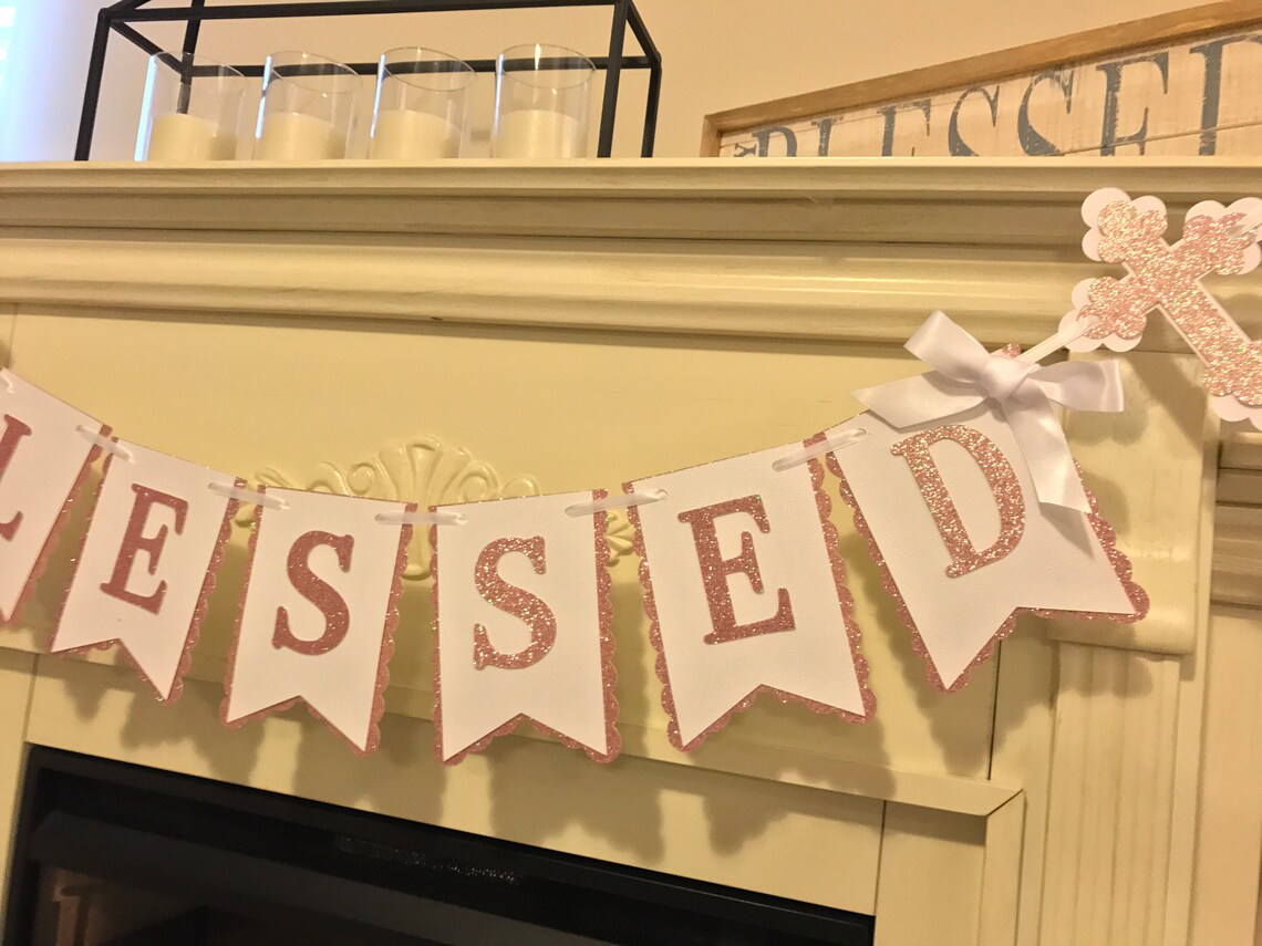 Blessed Banner Banner for Christening Baptism First - Etsy