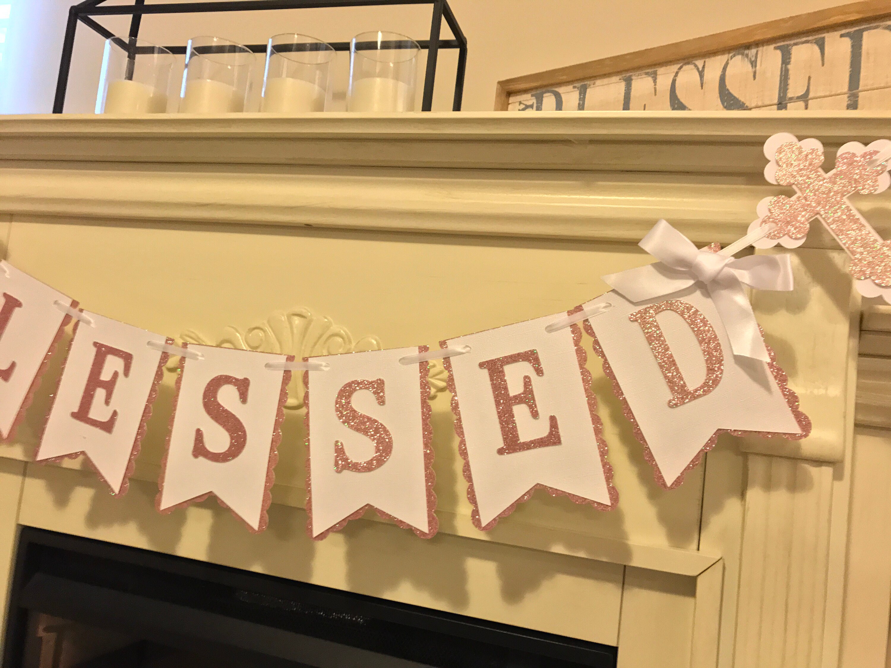 Blessed Banner Banner for Christening Baptism First | Etsy