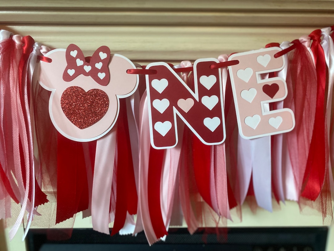 Valentines High Chair Banner ,valentines 1st Birthday ,minnie Mouse ...