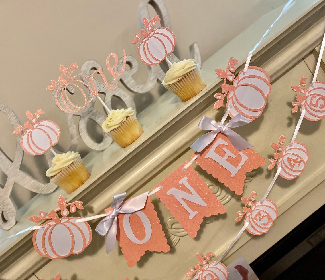 Pumpkin Cupcake Toppers Pumpkin Birthday Party Our Little - Etsy