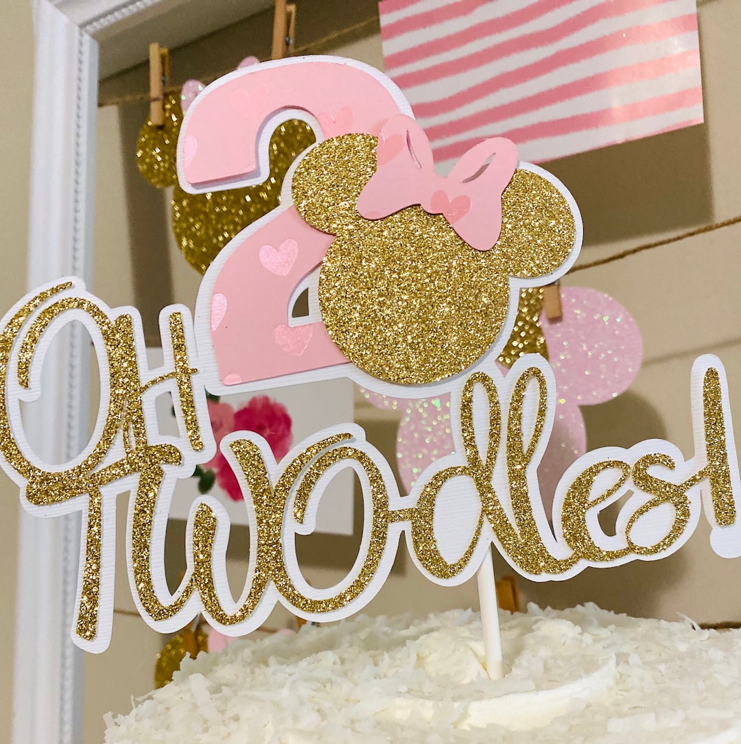 Oh Twodles Cake Topper, Minnie Mouse Birthday Party Decor, Minnie Mouse ...