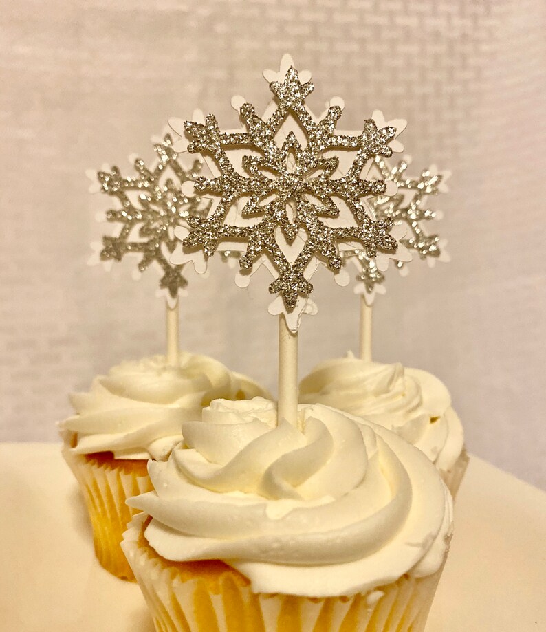 Snowflakes Cupcake Toppers .winter Onederland Birthday . - Etsy
