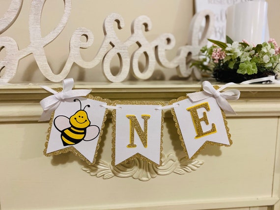 Bee High Chair Banner Fun to Bee One honey Bee First | Etsy