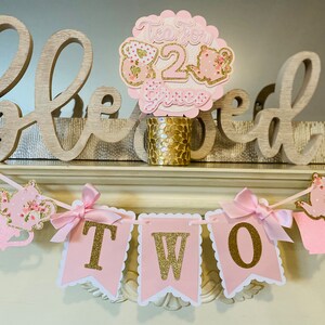 Tea for Two Birthday Banner , Tea Party Birthday Decorations, Princess ...
