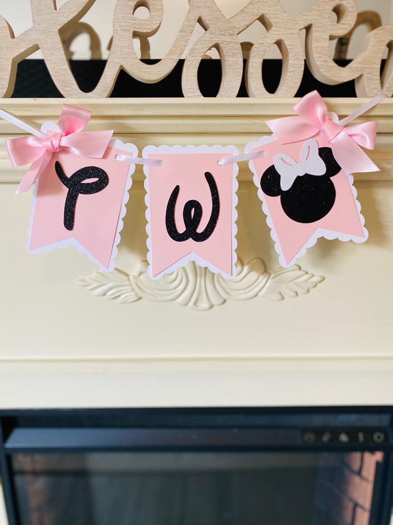 Minnie Mouse Banner Minnie Mouse Birthday Decorations Minnie - Etsy