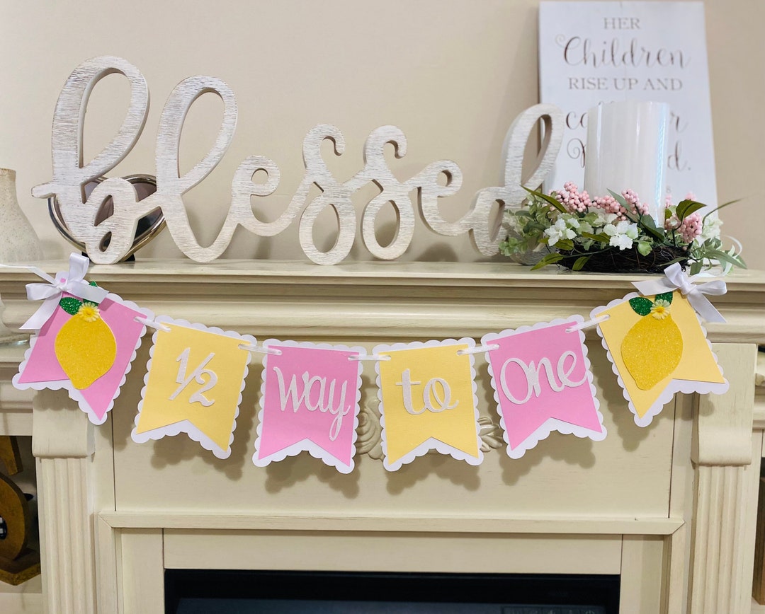 Lemonade Birthday Banner,halfway to One Banner , Lemonade Birthday ...