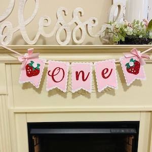 Strawberry High Chair Banner, Sweet One Banner , Berry 1st Birthday ...