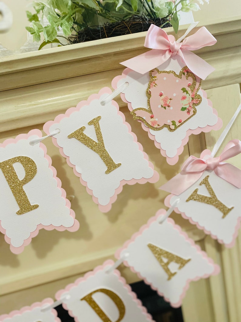 Tea Party Birthday Banner Tea for Two tea Pot Banner - Etsy