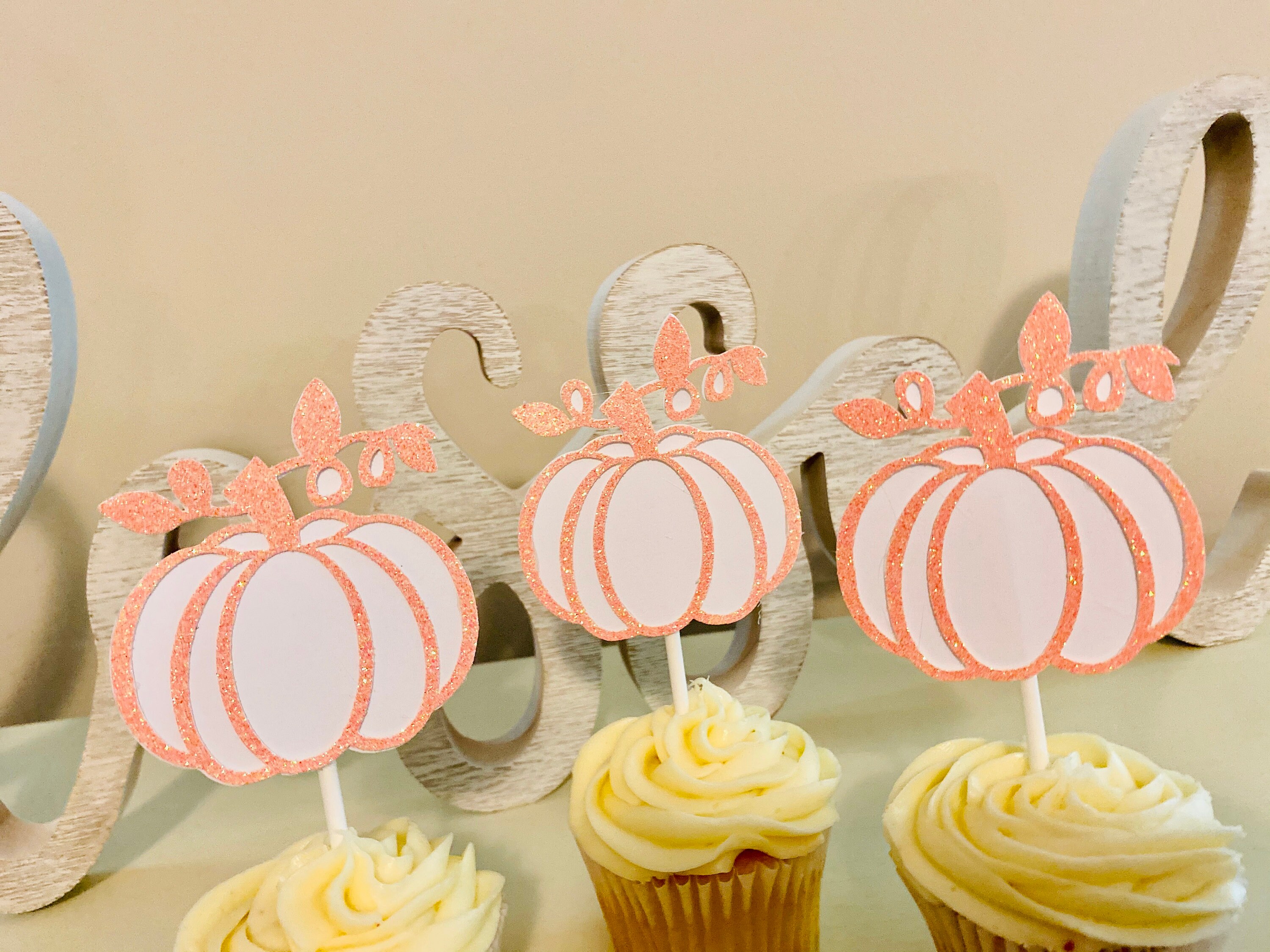 Pumpkin Cupcake Toppers Pumpkin Birthday Party Our Little - Etsy