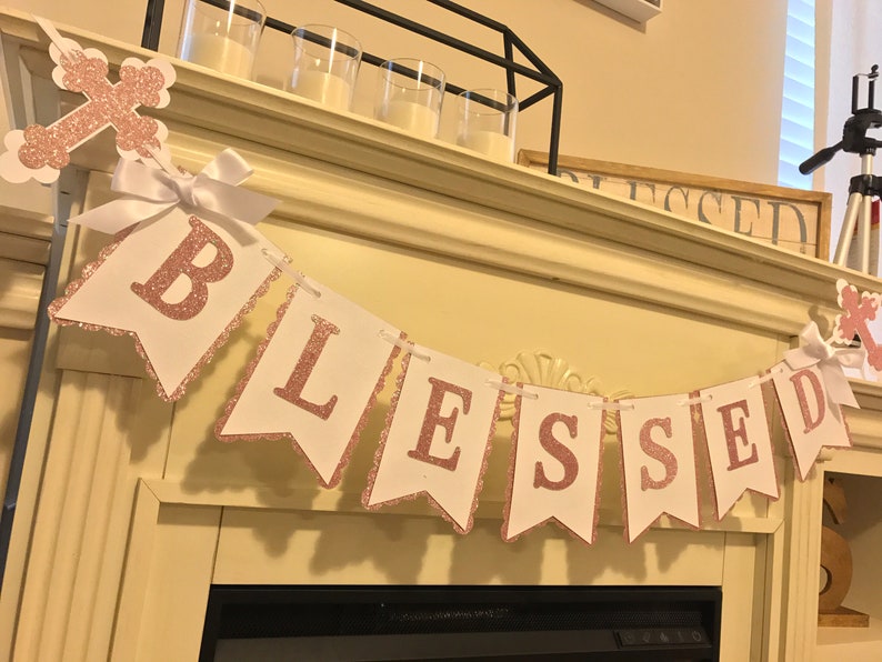 Blessed Banner Banner for Christening Baptism First - Etsy