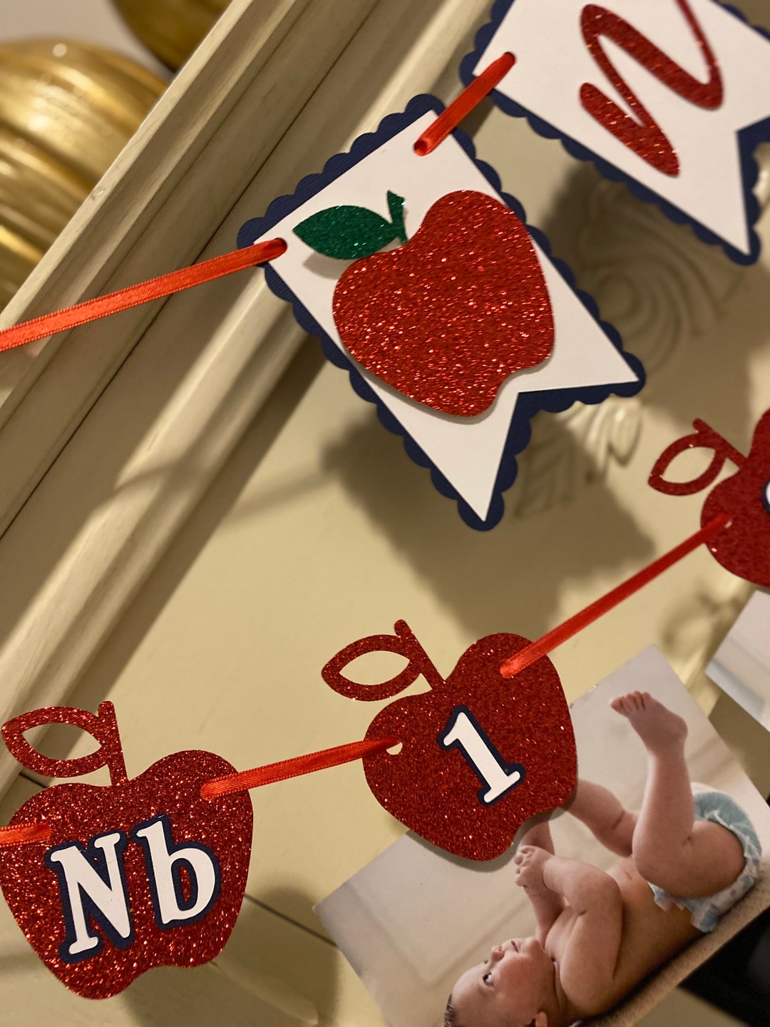 Apple Birthday Decorations, Apple Photo Banner Apple High Chair Banner ...