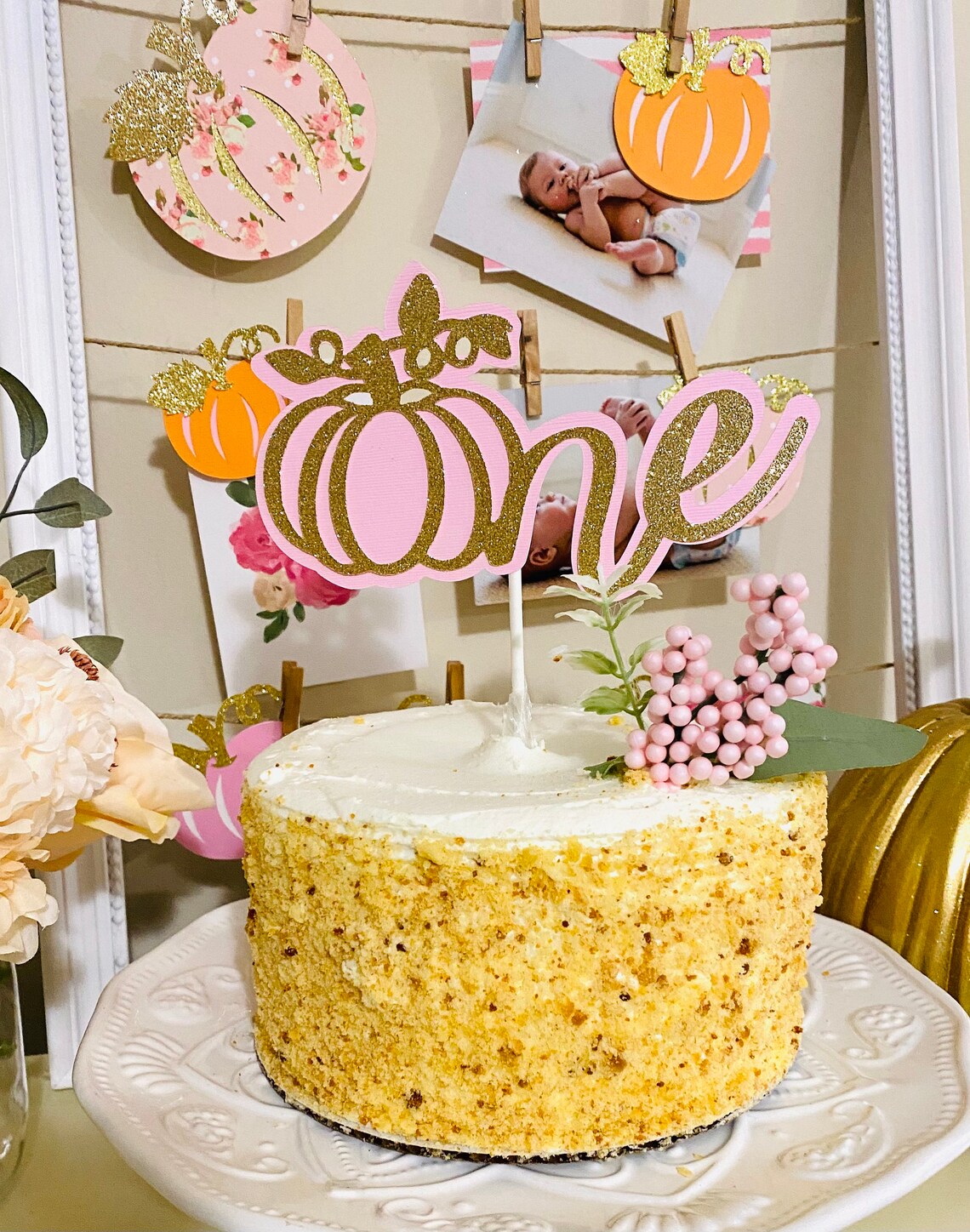 Pumpkin Cake Topper Pumpkin Smash Cake TopperOur Little | Etsy