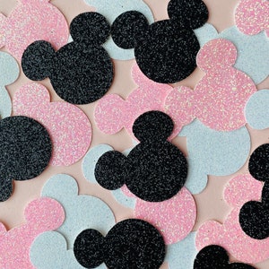 Minnie Mouse Confetti, Black and Pink Confetti , Minnie Mouse Birthday ...