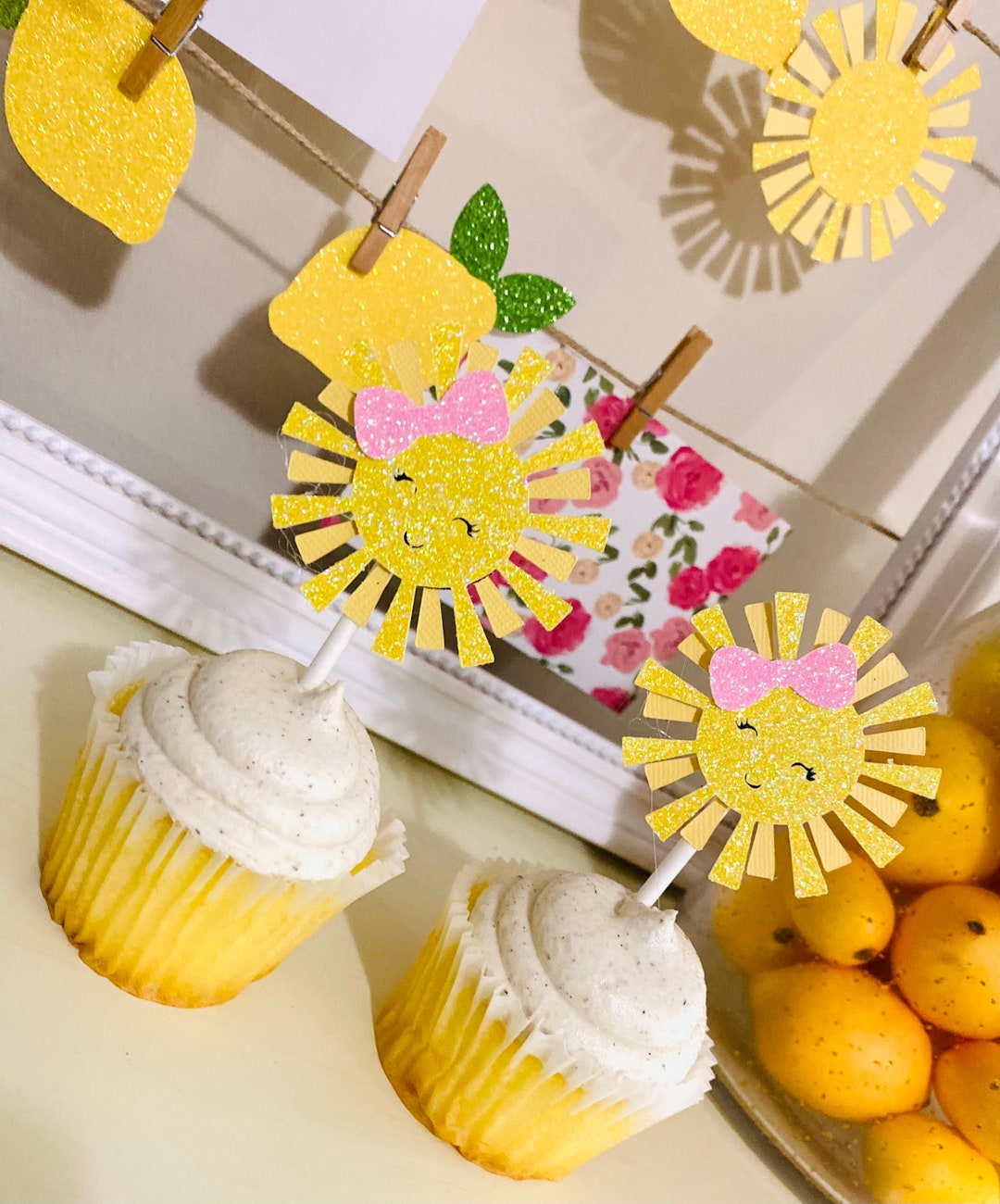 First Trip Around the Sun Birthday Cupcake Toppers, Sunshine Birthday ...