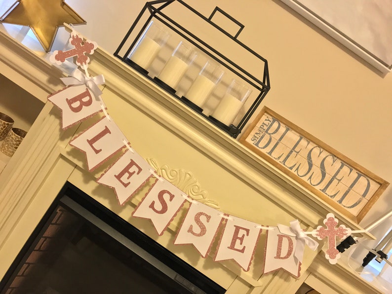Blessed Banner Banner for Christening Baptism First - Etsy