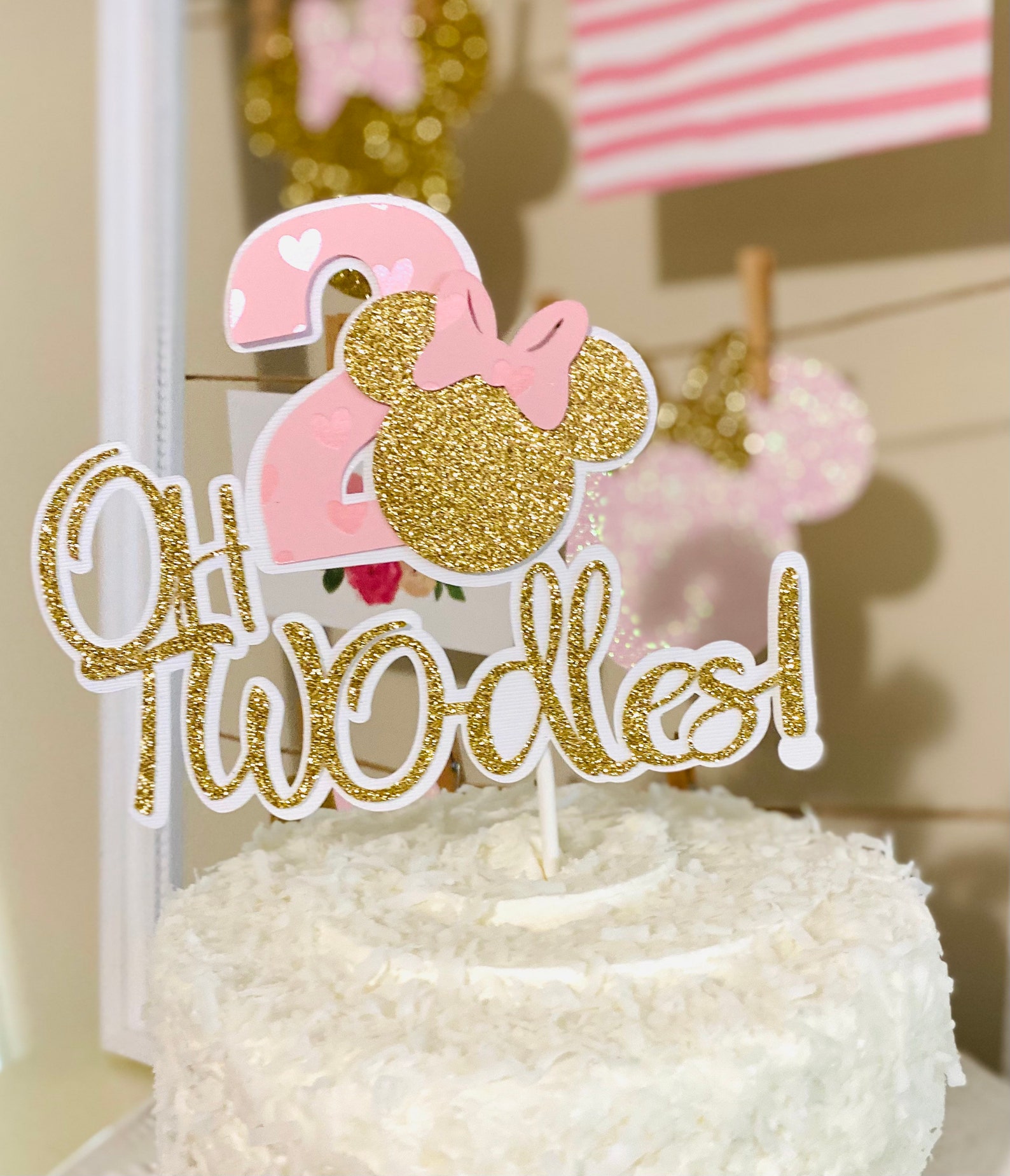 Oh Twodles Cake Topper Second Birthday Party Minnie - Etsy