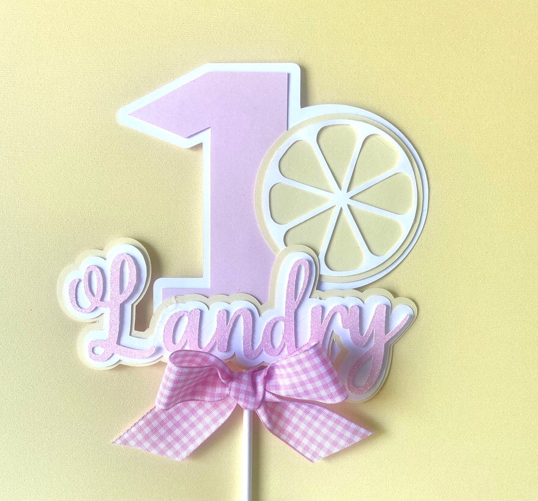 Lemon First Birthday Cake Topper, Lemonade Birthday Decorations, Girl ...