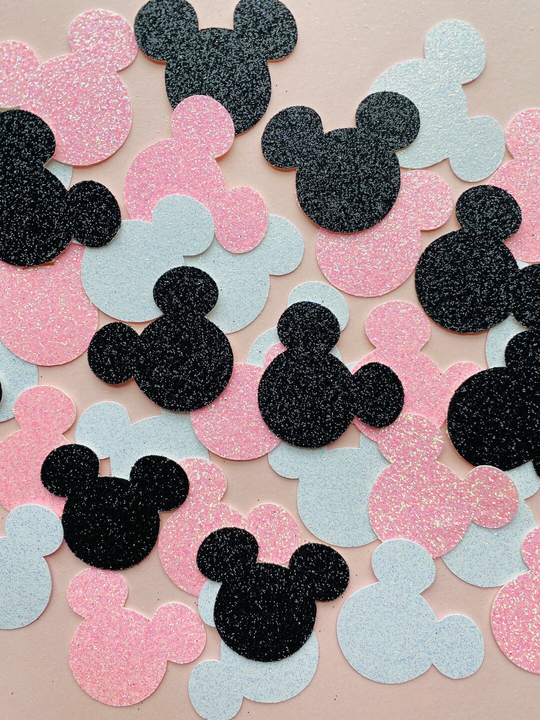 Minnie Mouse Confetti, Black and Pink Confetti , Minnie Mouse Birthday ...
