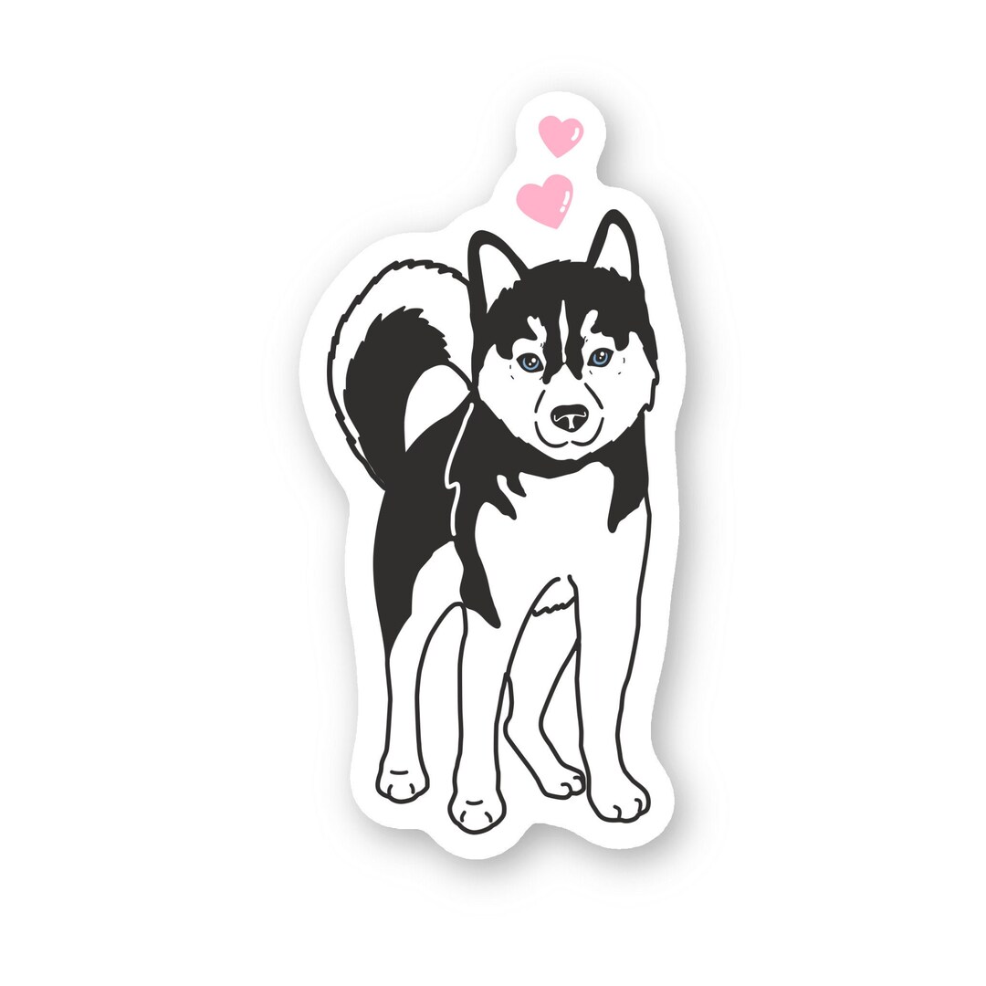 Siberian Husky Vinyl Sticker - Etsy