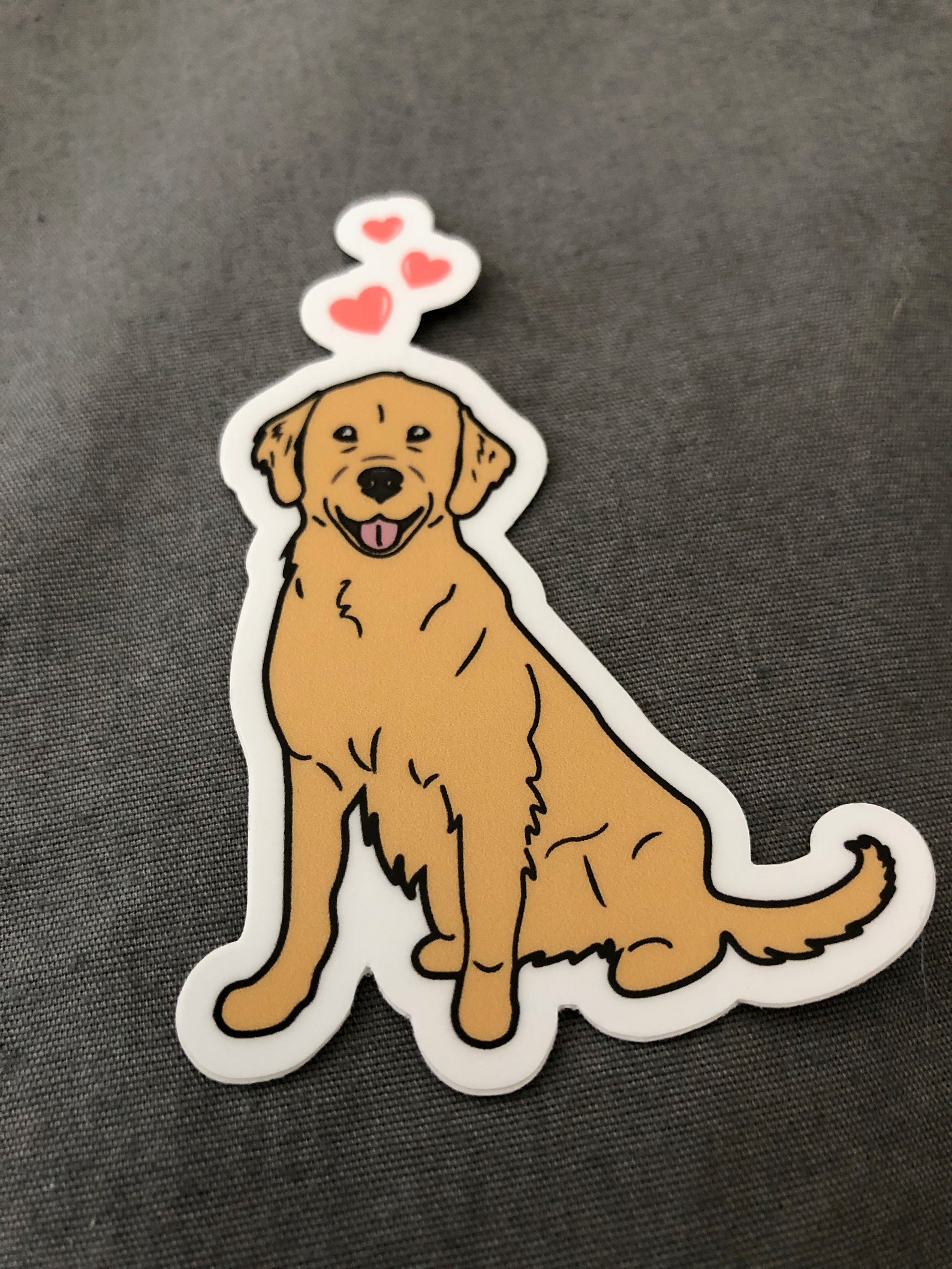 Golden Retriever Vinyl Sticker | Etsy