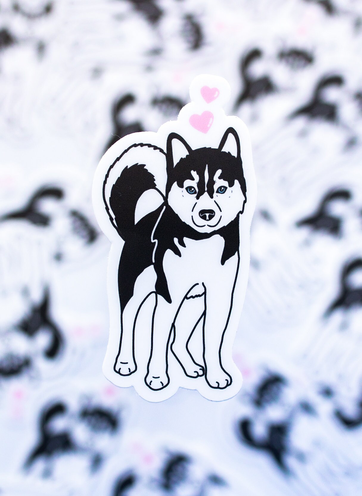 Siberian Husky Vinyl Sticker | Etsy