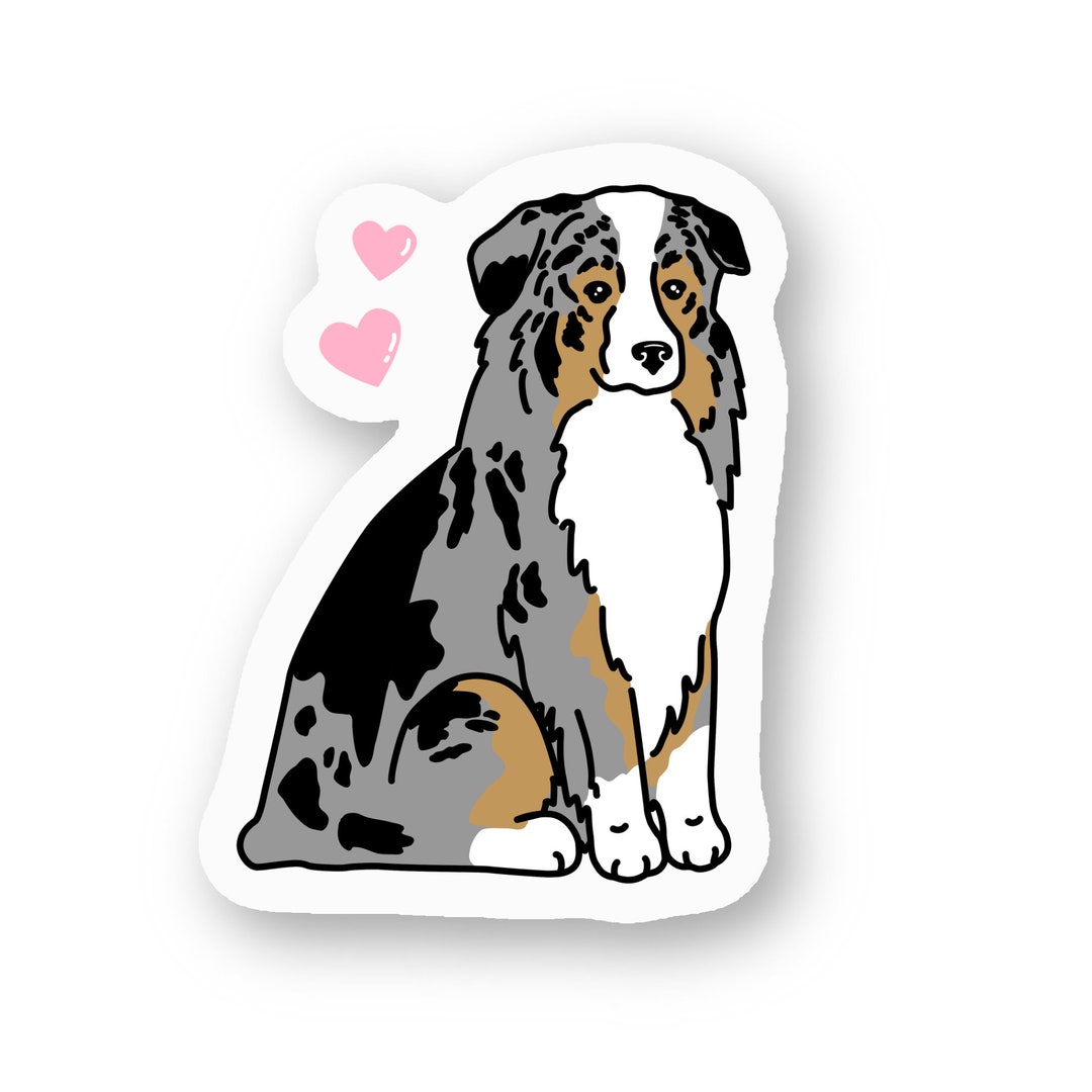 Aussie Australian Shepherd Vinyl Sticker - Etsy