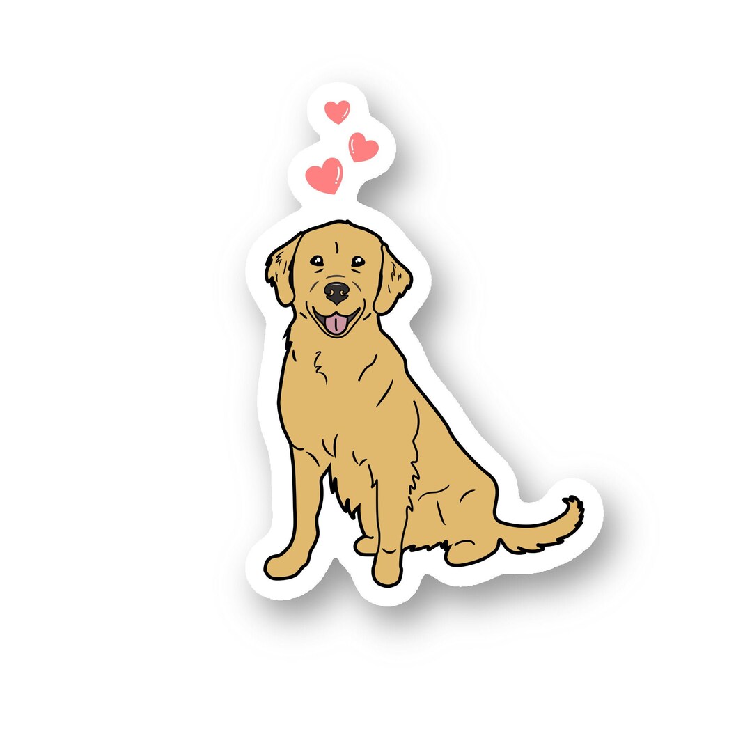 Golden Retriever Vinyl Sticker - Etsy