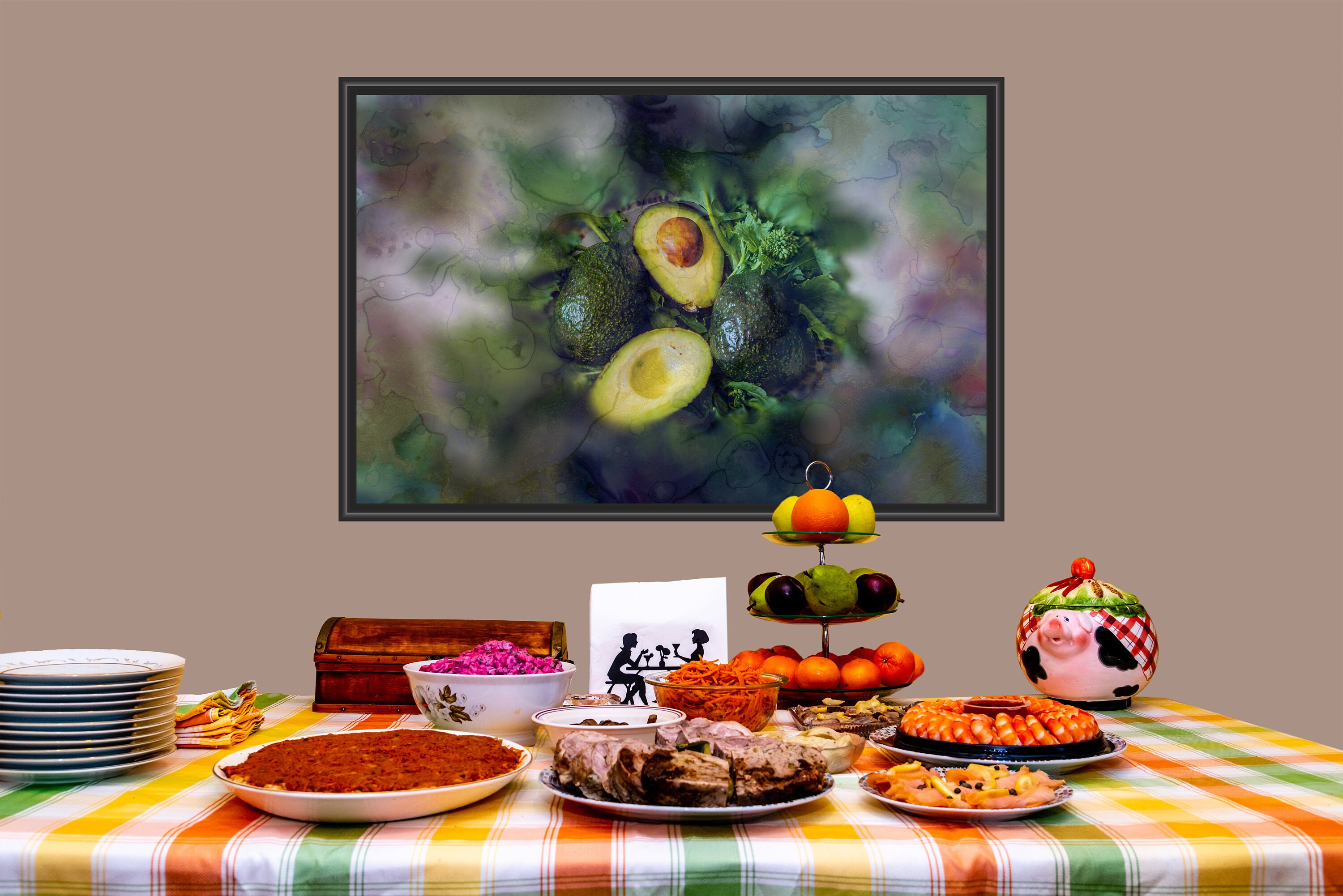 Avocado Print, Printable Kitchen Wall Art, Digital Download, Tropical ...