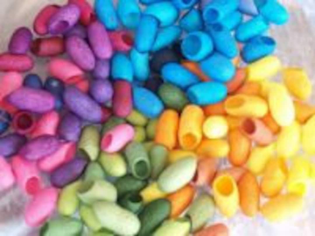 Hand-dyed Silk Cocoons for Spinning, Felting, Artyarns, Jewelry Design ...