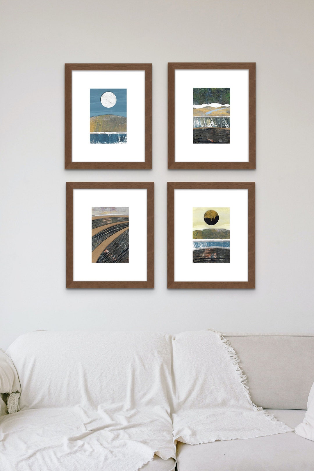 Set of Four 4x6 Landscape Collage/paintings - Etsy
