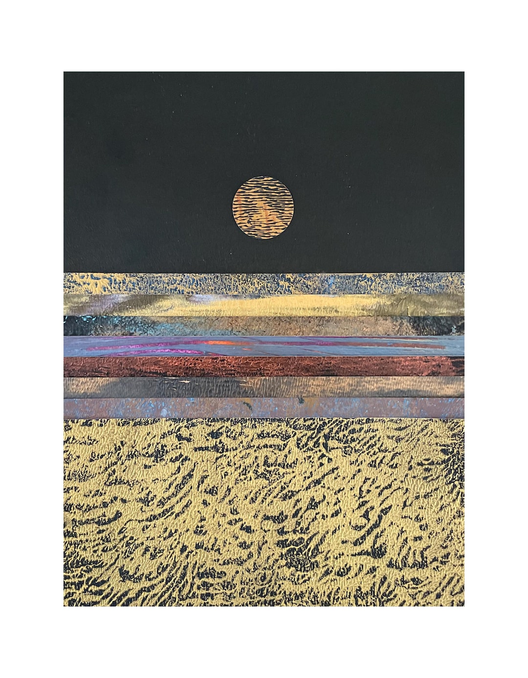 Original Artwork With Layers - Collage Painting - Gold Texture - Etsy