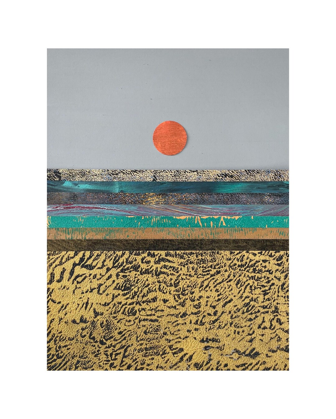 Original Artwork With Layers - Collage Painting - Big Texture Orange ...