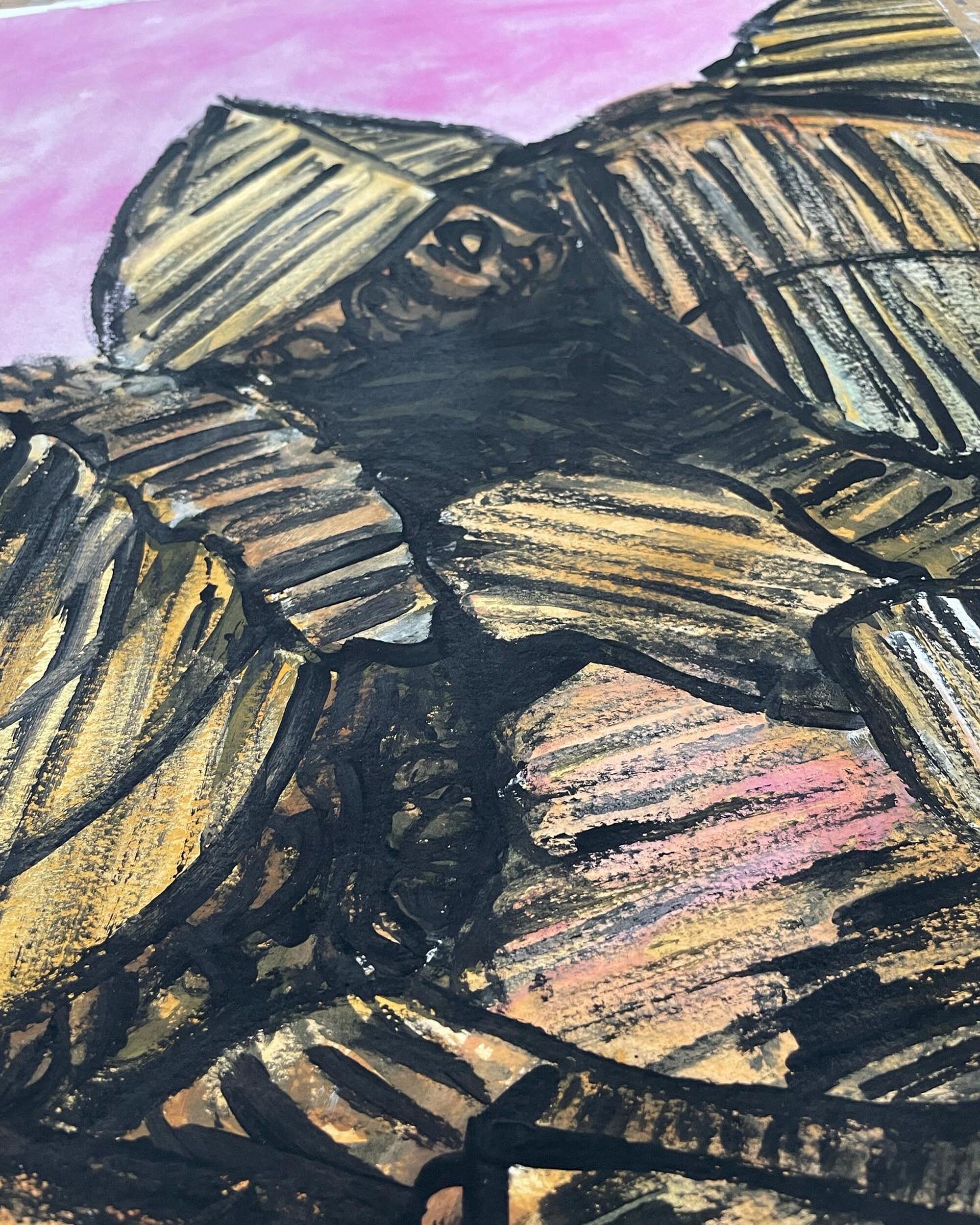 Painting of Woodpile, Wood Stack, With Pink - Etsy