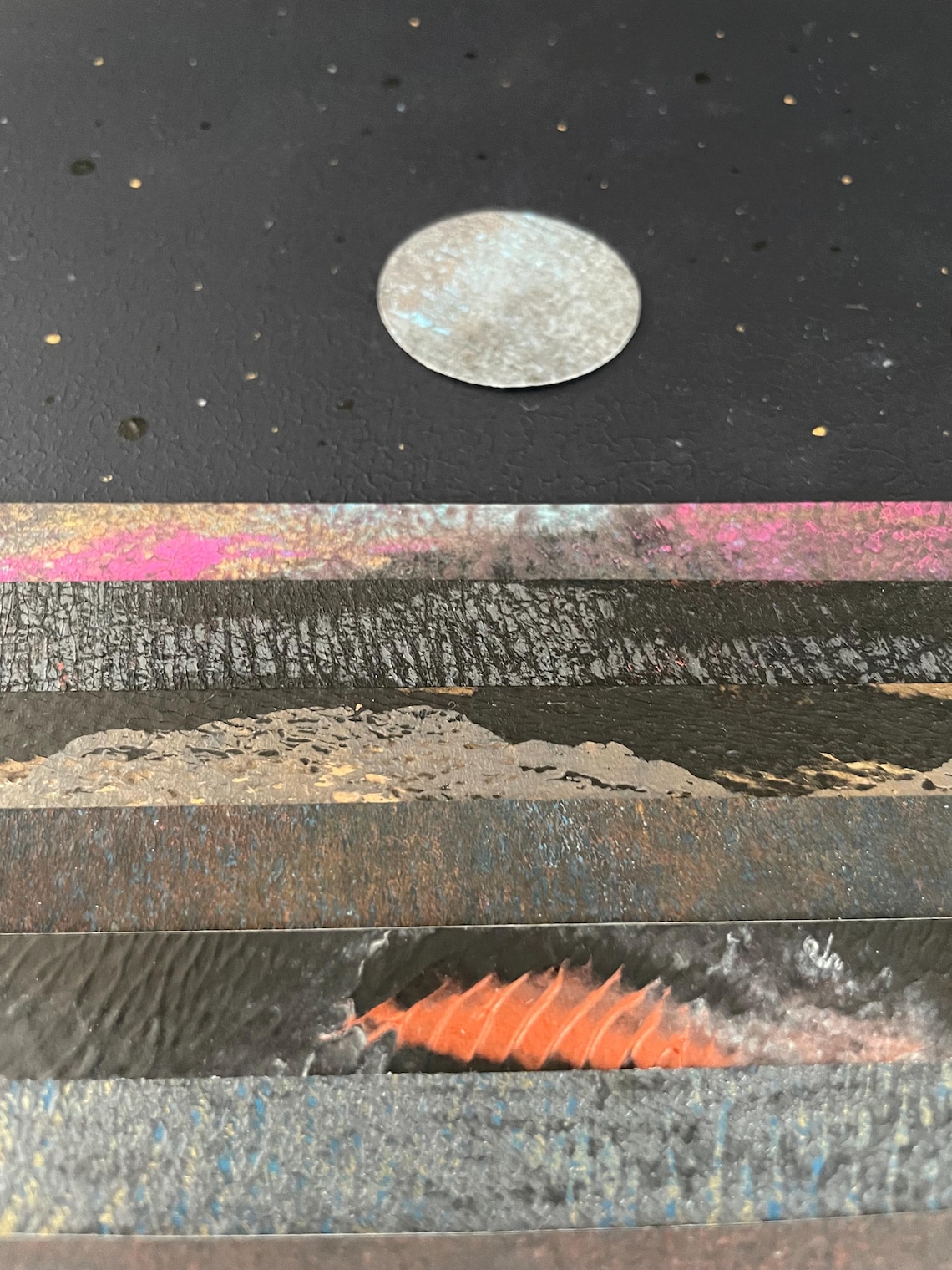 Original Artwork With Layers - Collage Painting - Night Sky - Etsy