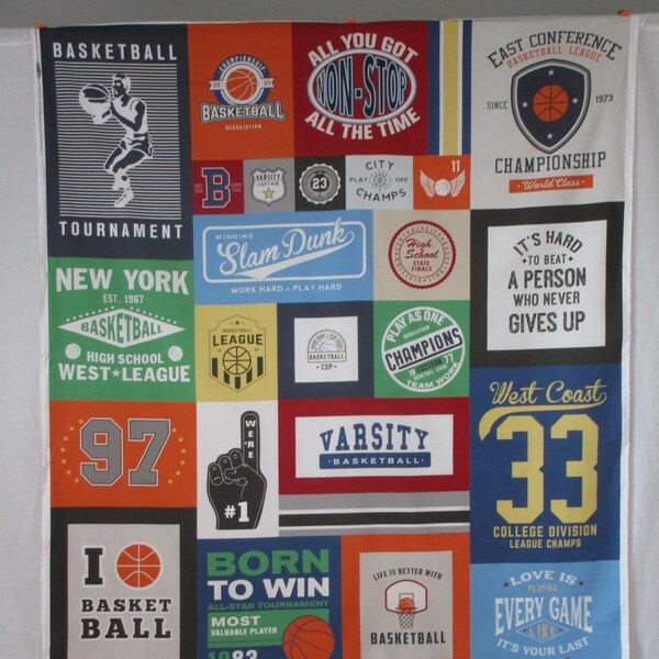 Basketball Quilt Panel - Etsy