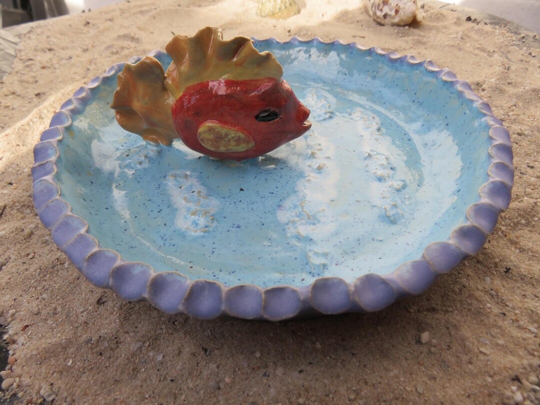 Ceramic Bowl Insect Waterer, Bird Bath With Fish, Fruit Bowl, Unique ...