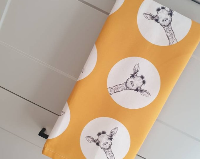 Giraffe Tea Towel, Yellow Giraffe Tea Towel, Baby Giraffe Tea Towel ...
