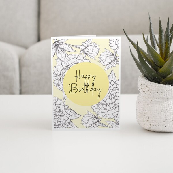 Peony Card - Etsy UK