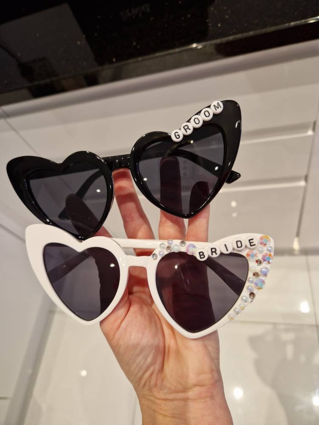 Bride and Groom Personalised Sunglasses With Embellishment - Etsy UK