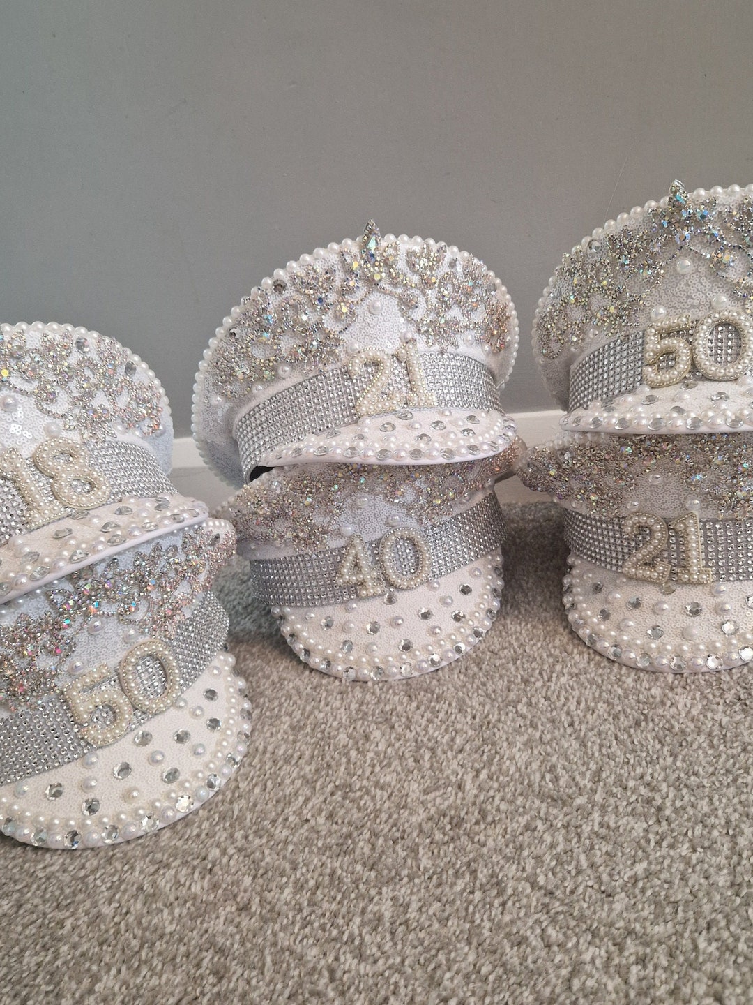 Crystal Rhinestone Pearl Embellished Captain Military Hat - Etsy UK