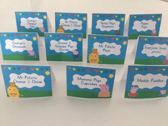 Peppa Pig Birthday Party Accessories Food Buffet Labels - Etsy UK