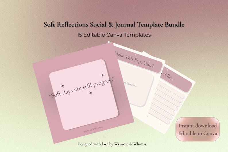 Soft Reflections Journaling Templates | Gentle Reflection & Notes Pages ...