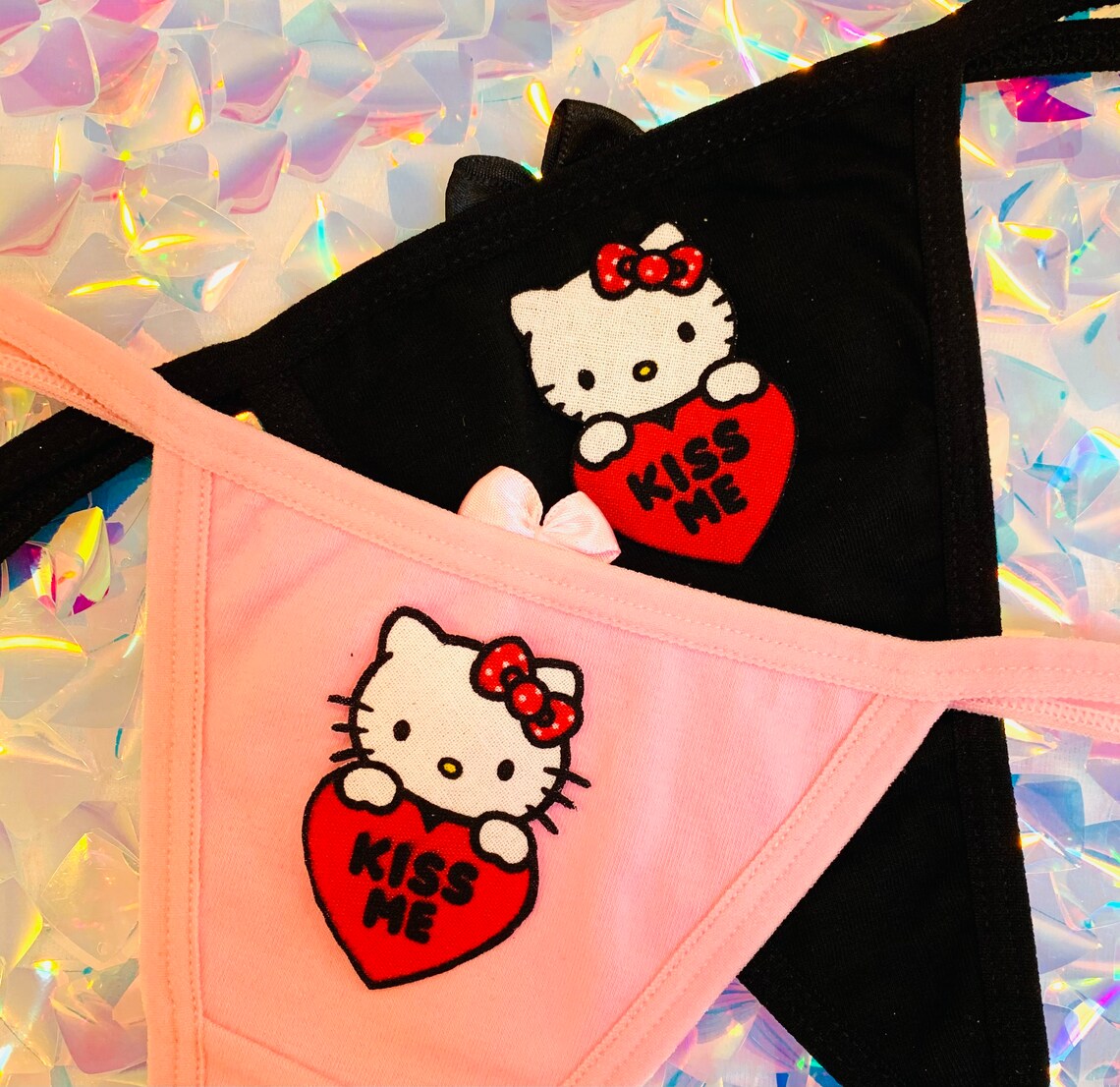Hello Kitty Kiss Me Sexy Thong Panty Panties Underwear Undies Etsy