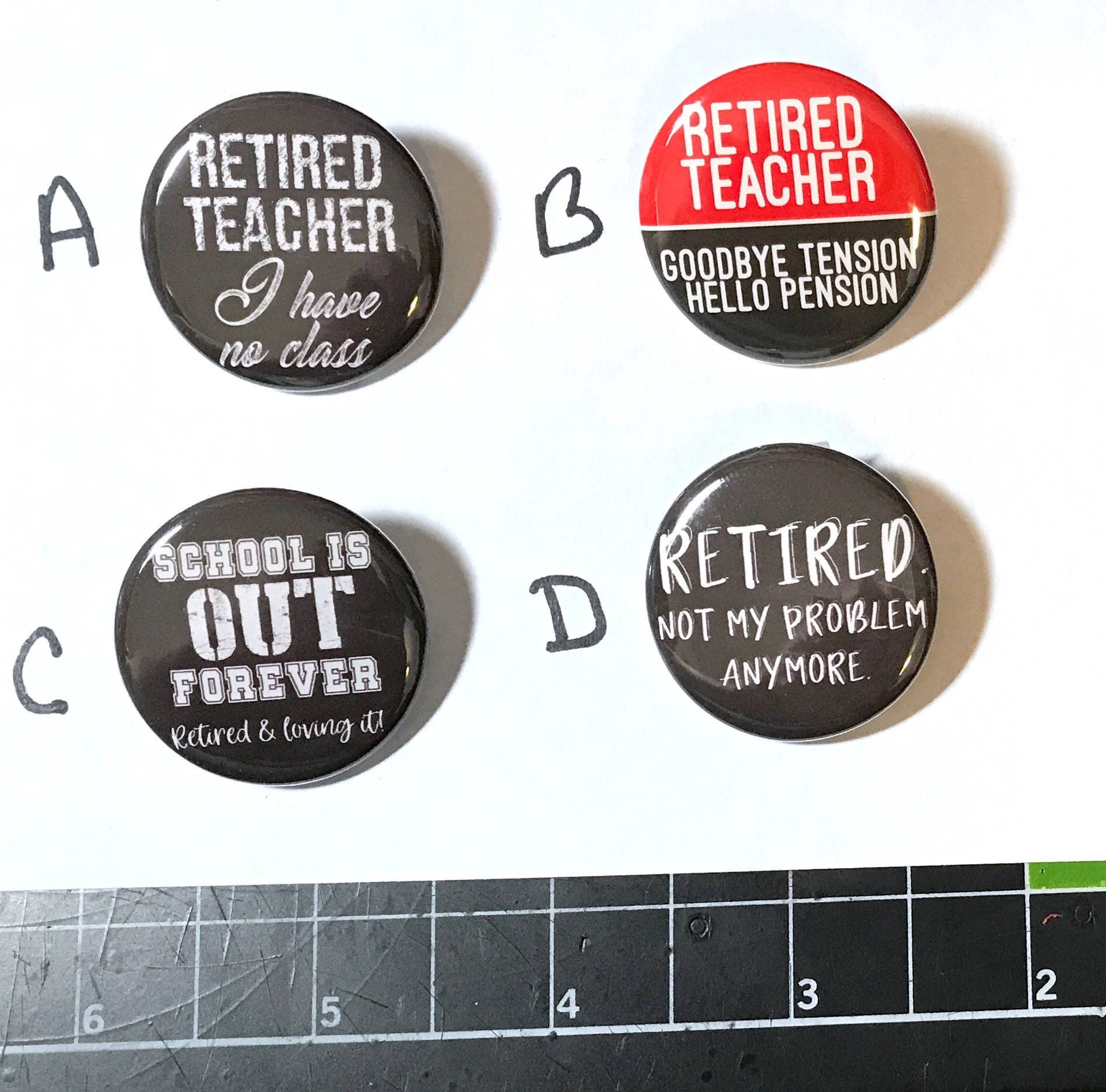 Teacher Retirement Pins. Teacher Gift, Teacher Pins, Teacher Retirement ...