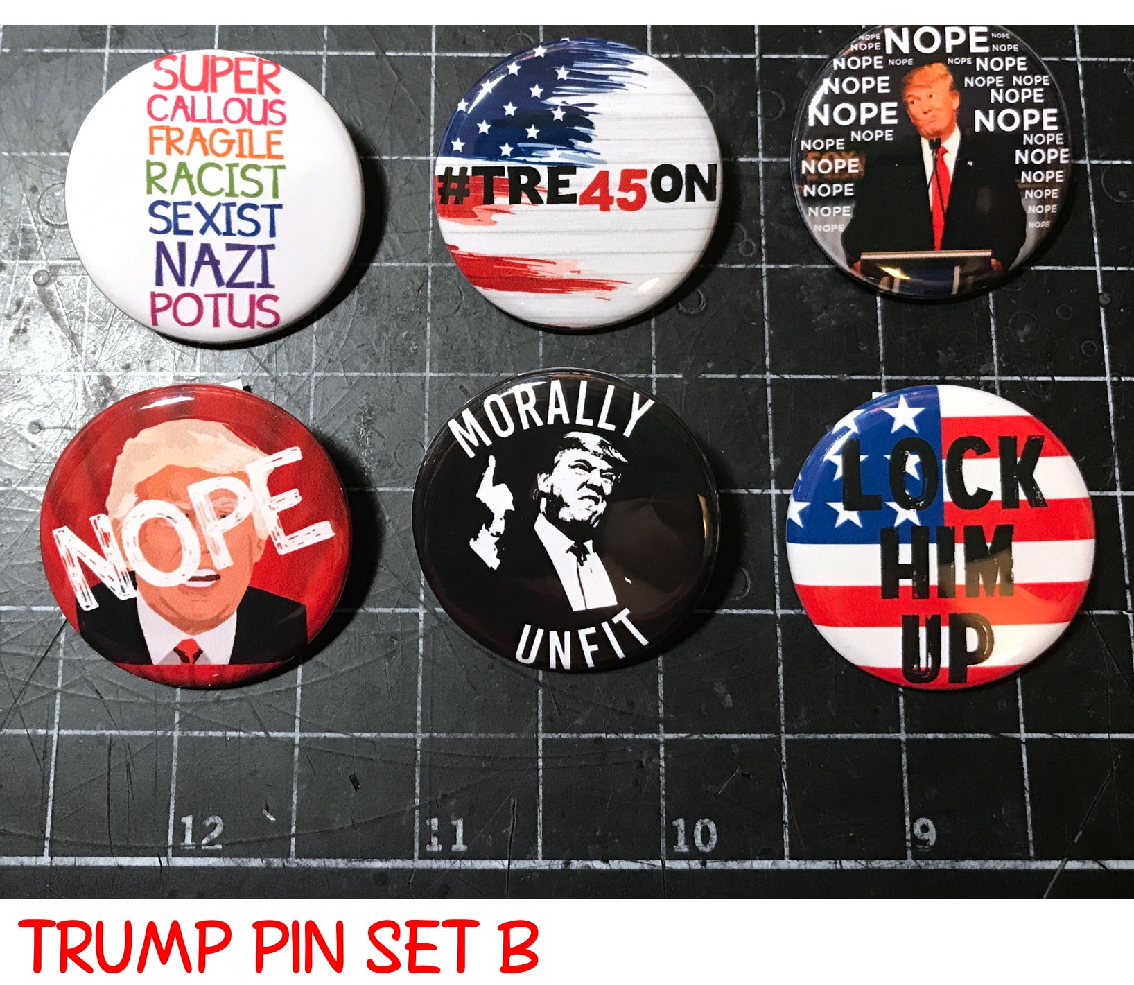 Anti Trump Pins. 1.25" Set of 6 Anti-trump Buttons. Anti Trump Button ...