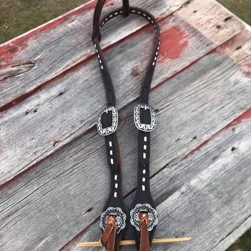 Custom Slot Ear Headstall With Buckstitching - Etsy