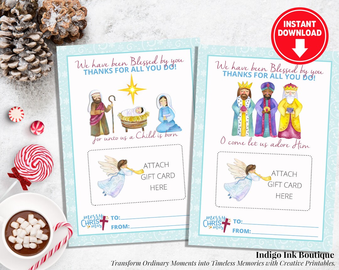 Religious Christmas Gift Card Holder Christmas Thank You Gift for ...