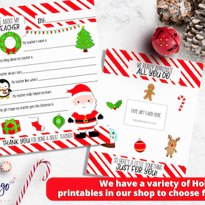 Candy Cane Gram Christmas Tags INSTANT DOWNLOAD | Santa Favor Tags for ...